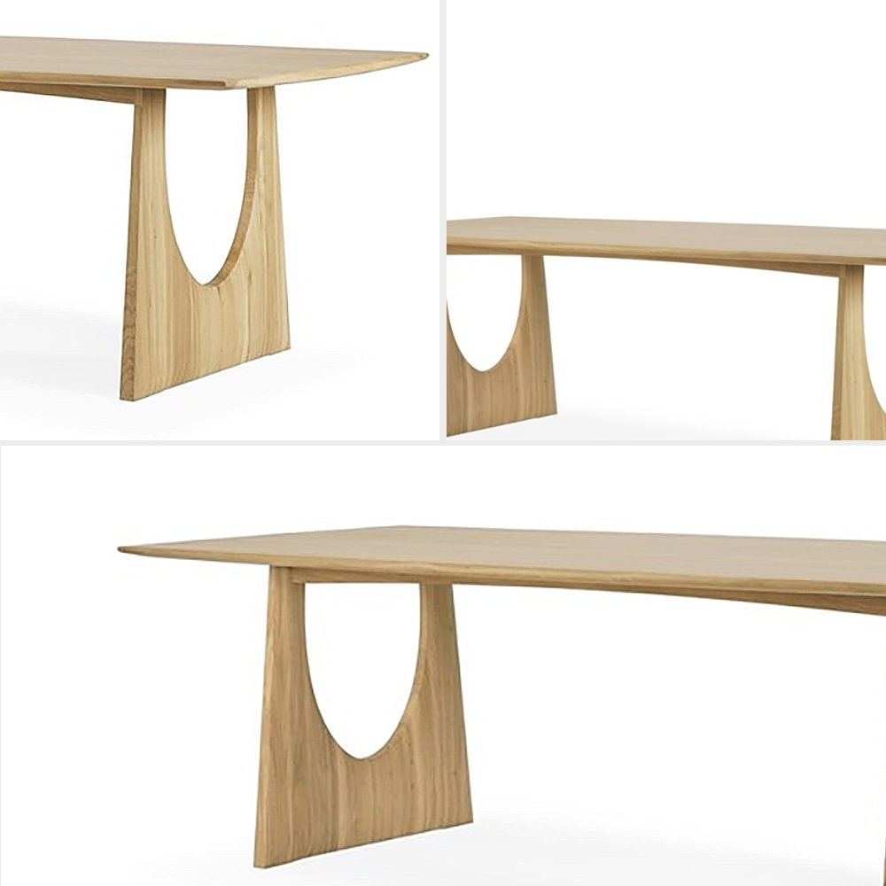 Rectangular Farmhouse Natural Wood Dining Table-Homary