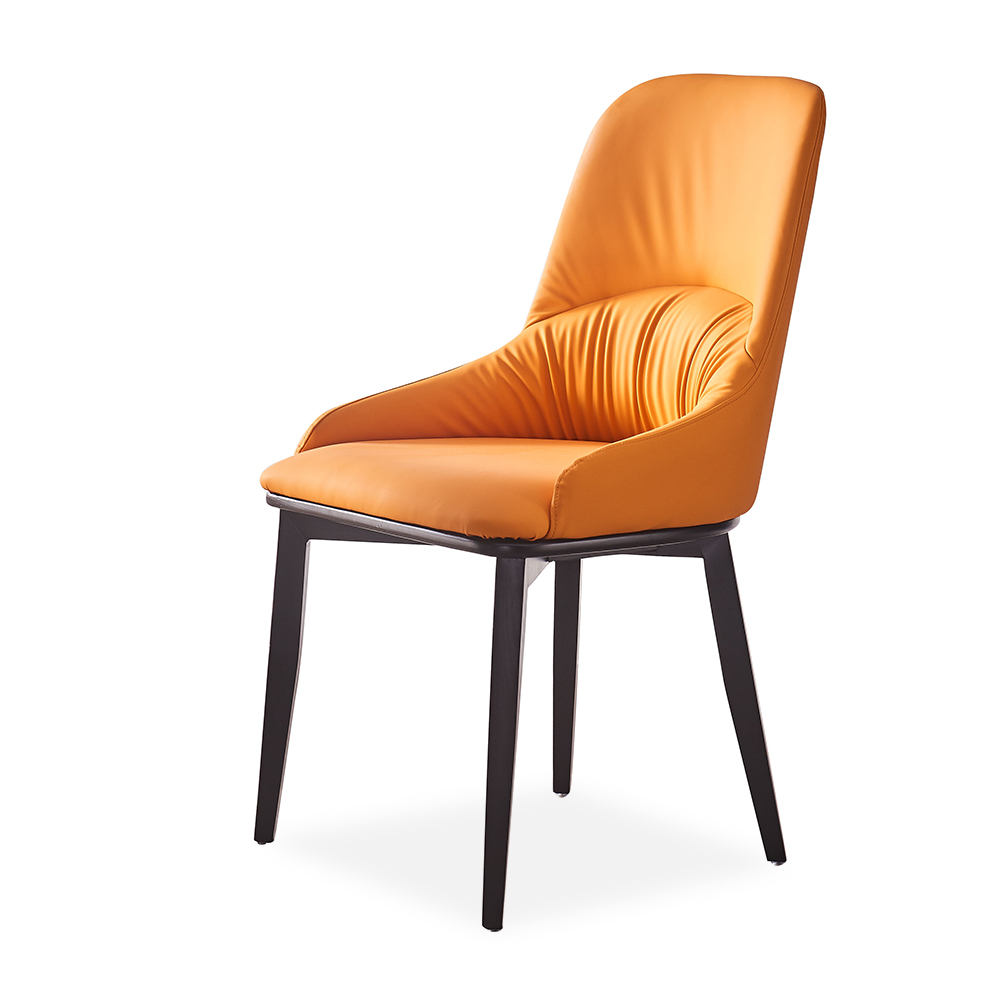 Modern Upholstered Orange Dining Chair Set of 2