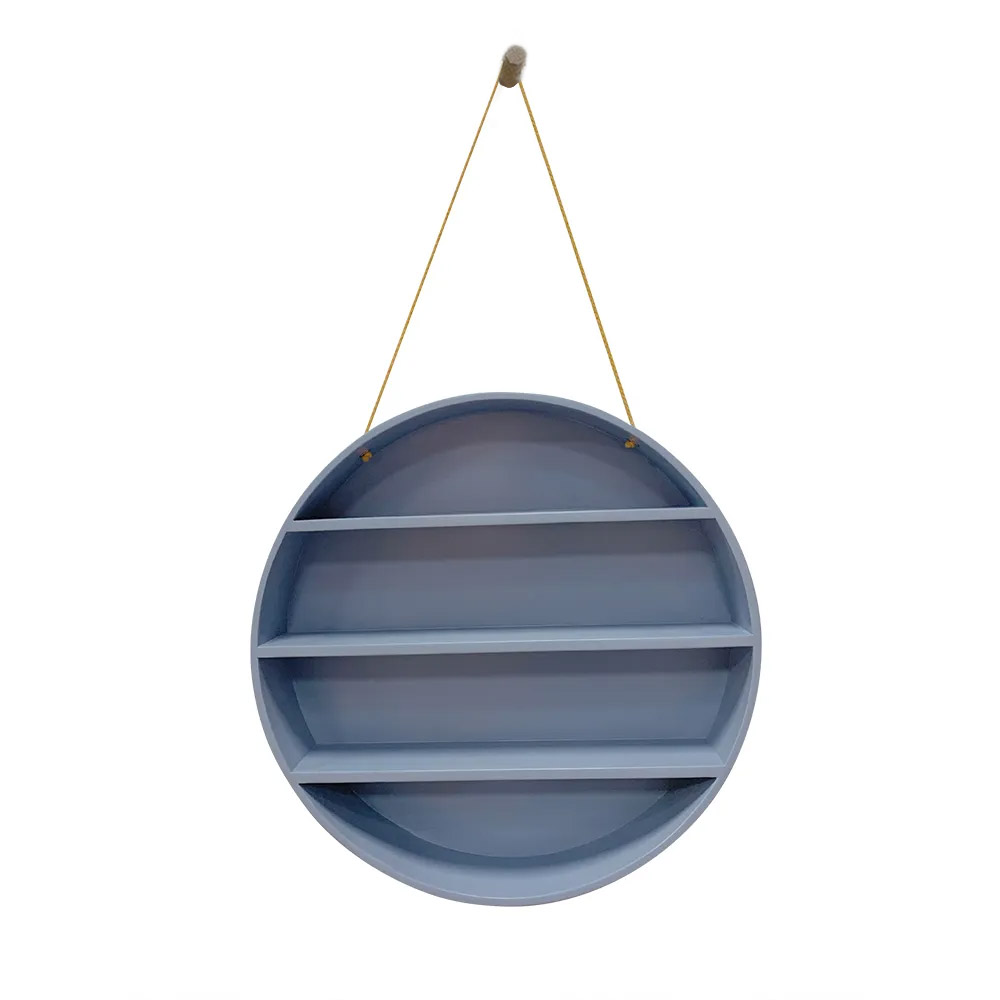 Blue Modern Round Floating Shelves Wall Display & Storage Shelf-Homary