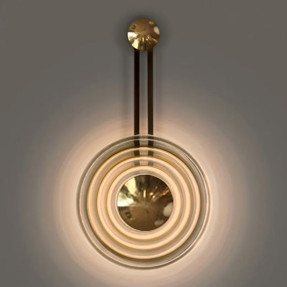 Mid-Century Modern Wall Sconce Decorative LED Wall Light in Brass-Homary