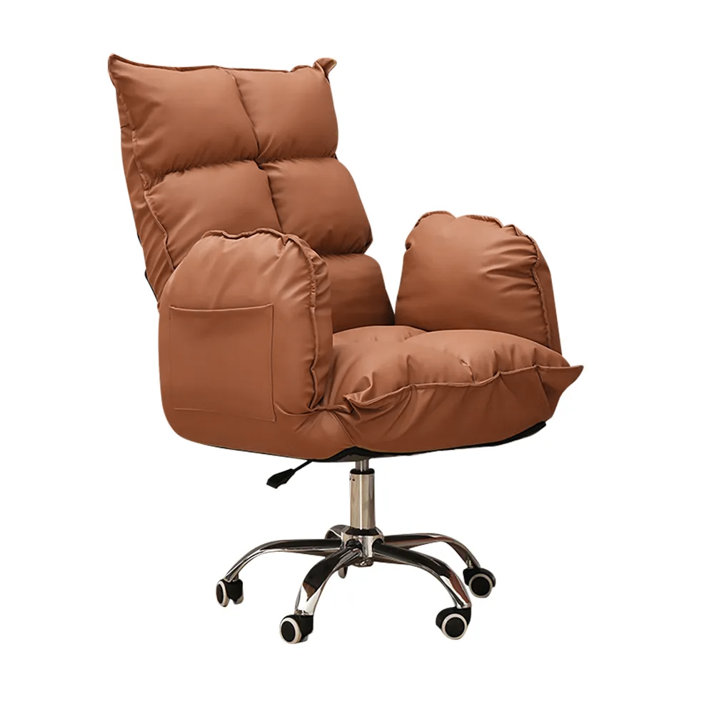 Modern PU Leather Task Chair Upholstered Swivel Office Chair Height ...