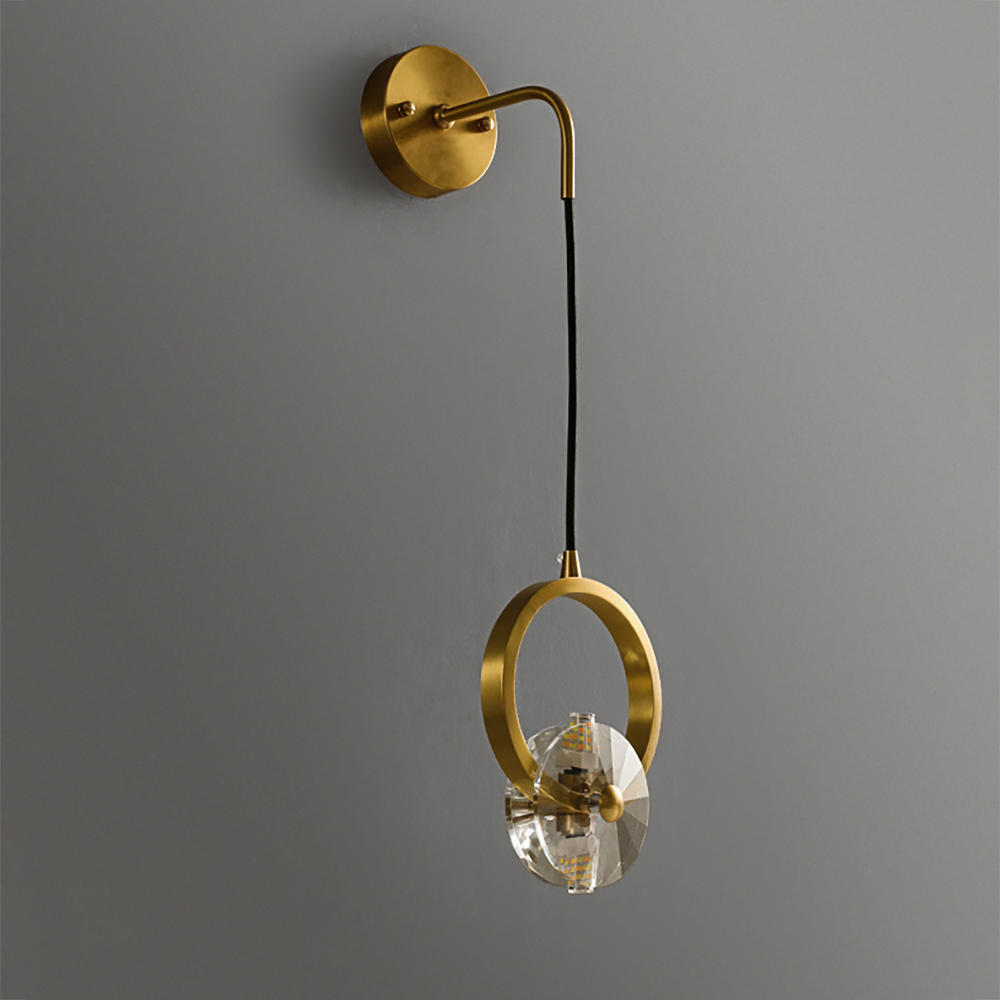 Modern Decorative LED Crystal Wall Sconce with Adjustable Cable-Homary