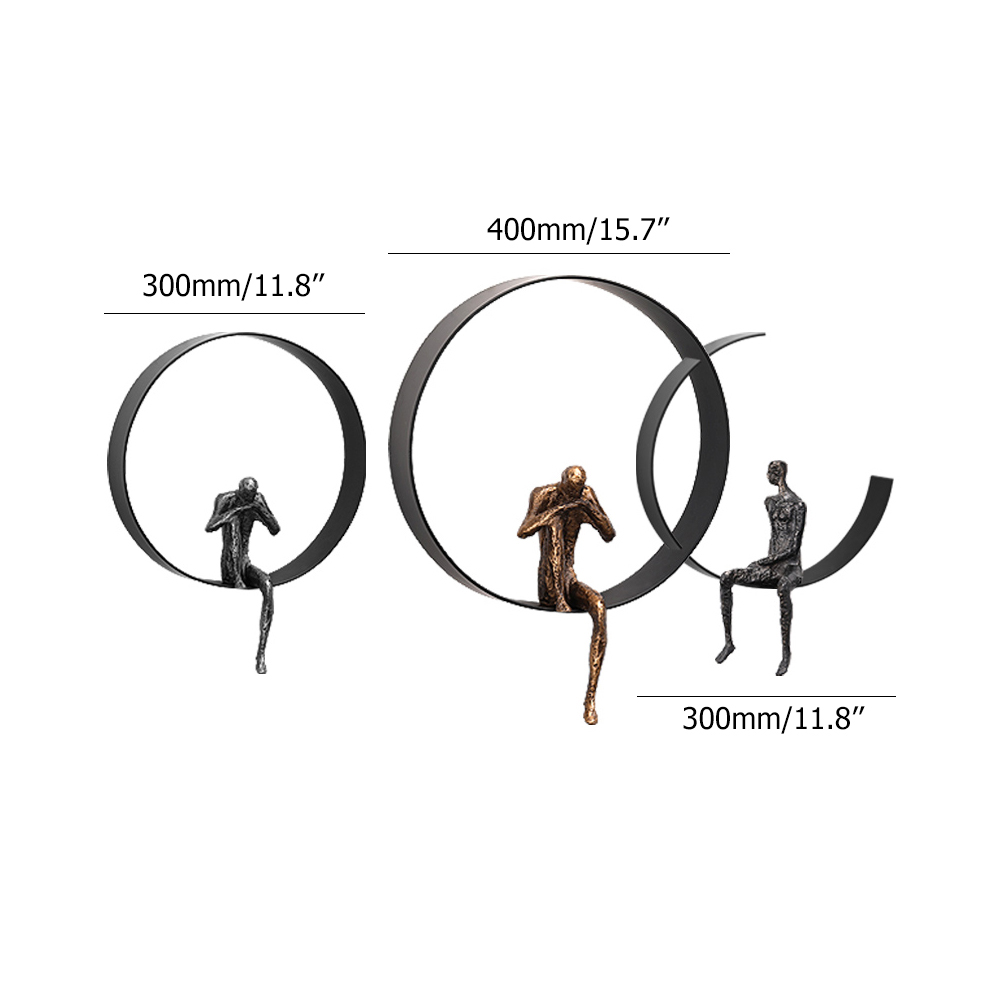 Modern 3D Artistic Figure Metal and Resin Wall Decor in Black - Wall ...