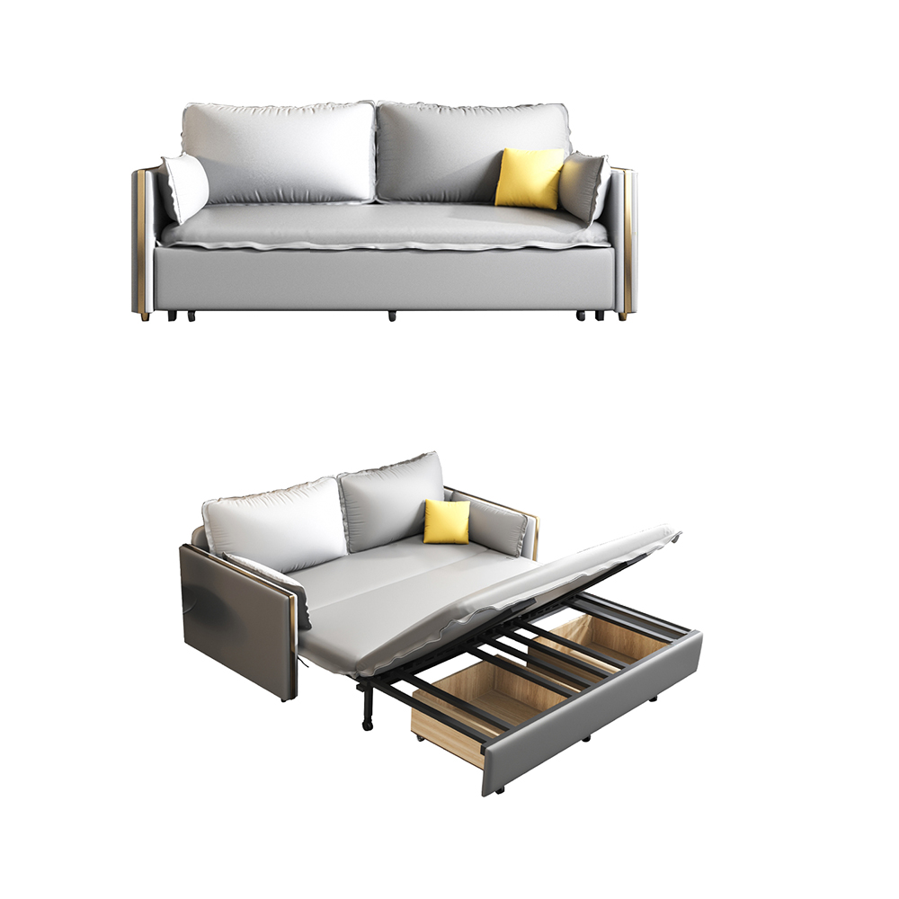 78" Modern Sofa Leath-aire Upholstered Sofa with Storage 3 Function-Homary