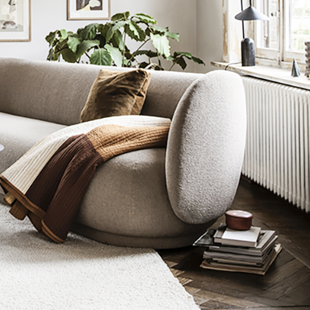 Modern Minimalist Linen 3-Seater Sofa in Solid Wood Frame-Homary