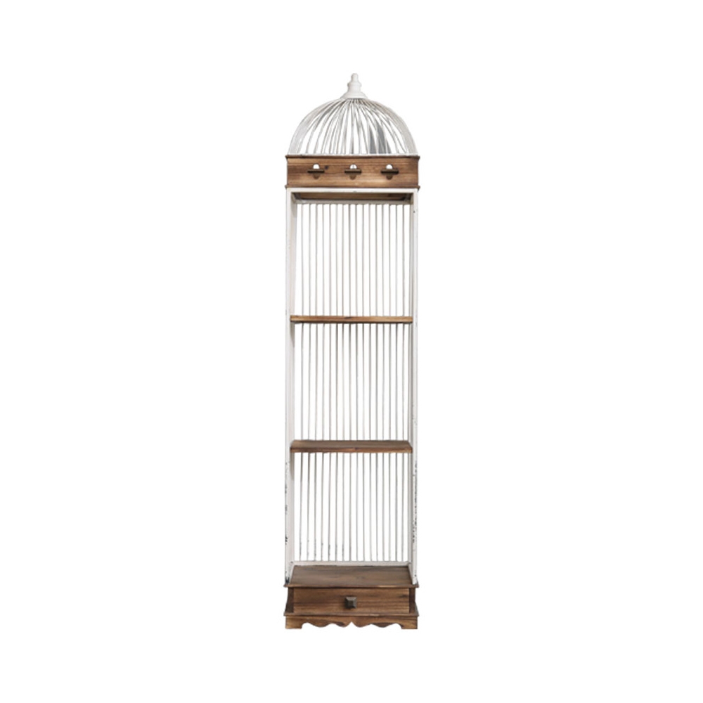 Birdcage Bookshelf 3 Shelf Farmhouse Standing Bookcase Display Shelf
