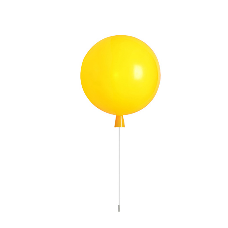 Modern Yellow Balloon Wall Sconce Light with Pull Chain-Homary