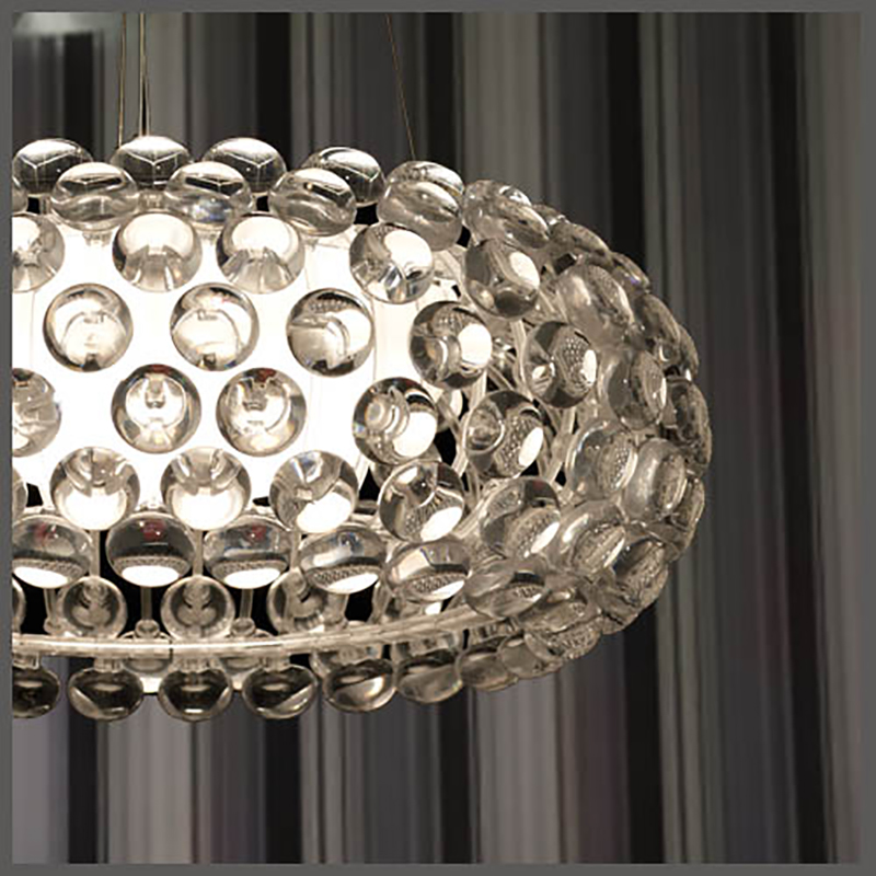 Modern Bling Bling Round 1-Light Pendant Light in Chrome-Homary