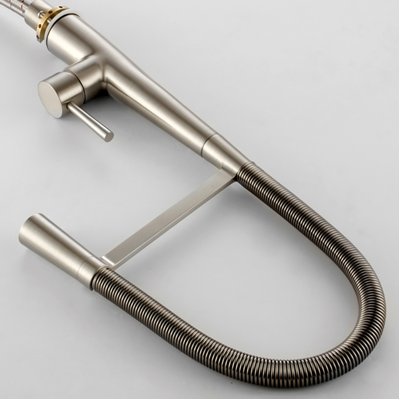 Opula Modern Swing Arm Brushed Nickel Kitchen Tap-Homary