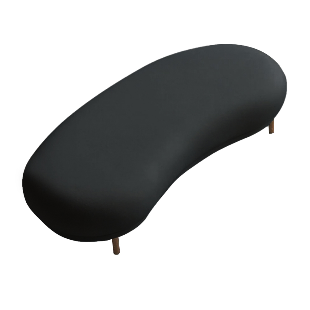 Modern Black Velvet Bench Upholstered Curved Bench for End of Bed with ...
