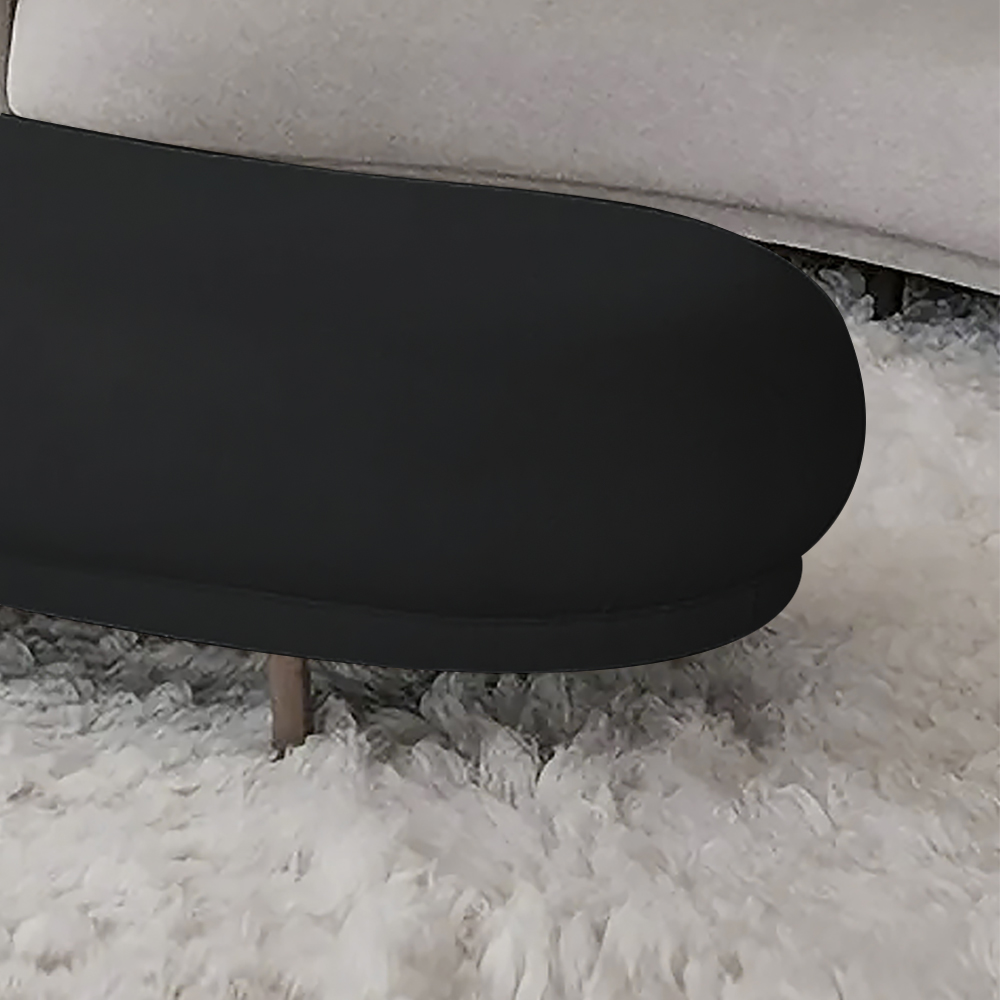 Modern Black Velvet Bench Upholstered Curved Bench for End of Bed with ...