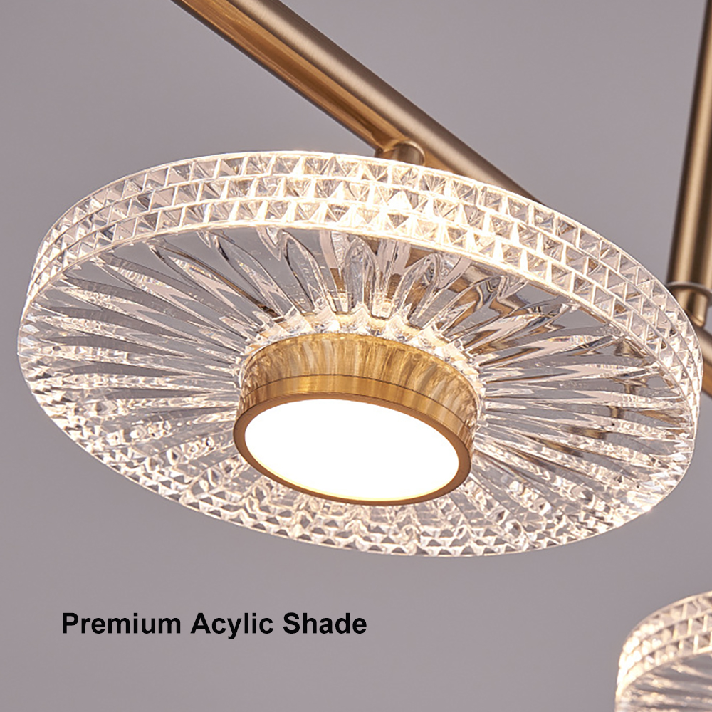 Modern Gold Linear LED 4-Light Kitchen Island Light for Dining Room-Homary