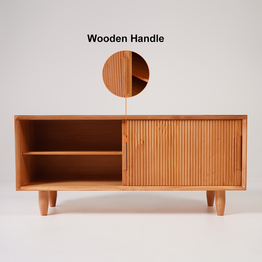 39.4" Rustic Storage Bench with Storage Sliding Doors Adjustable Shelf ...