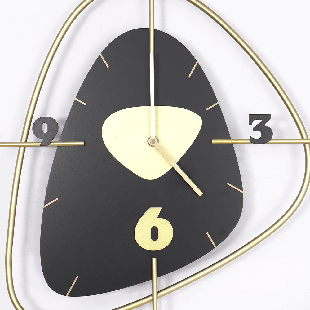 Black Creative Scandinavian Wall Clock Metal Pendulum Home Clock ...