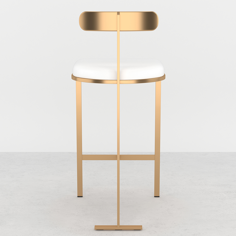 Modern Metal Counter Height Bar Stools with Back Kitchen Chair-Homary