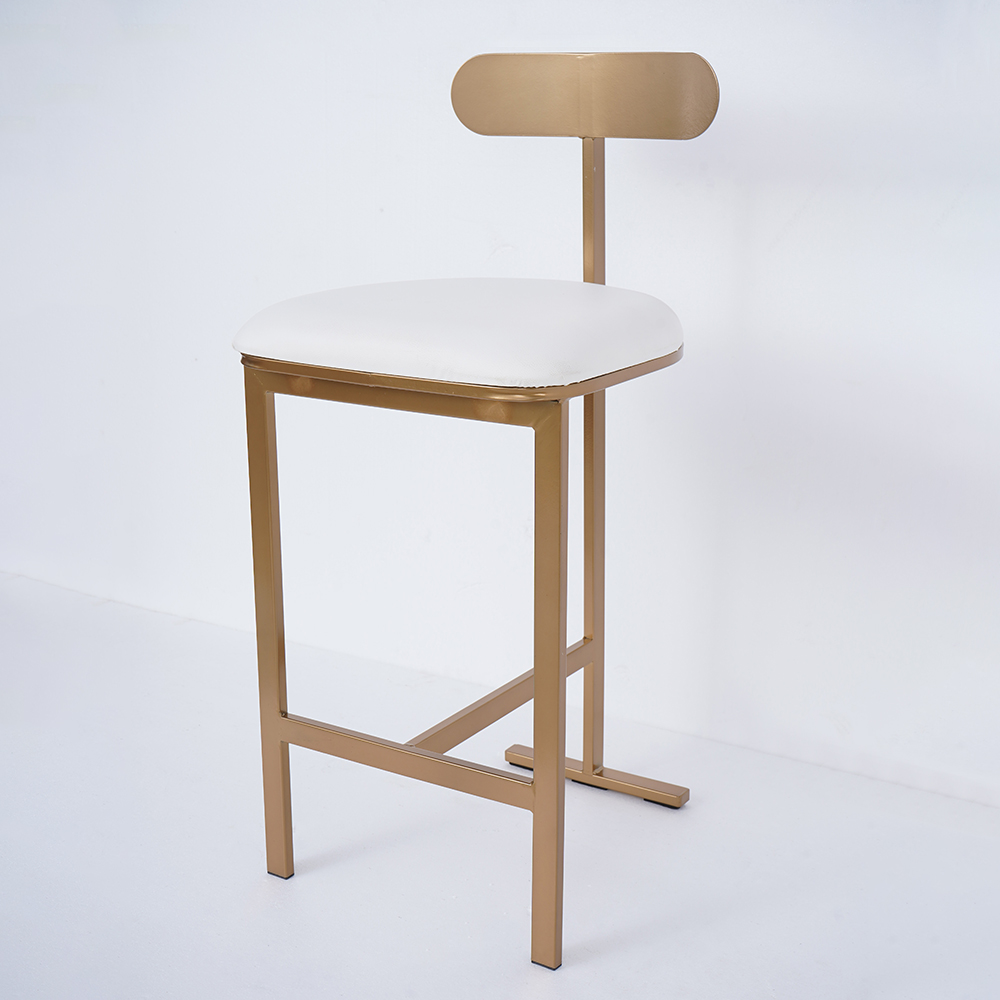 Modern Metal Counter Height Bar Stools with Back Kitchen Chair-Homary