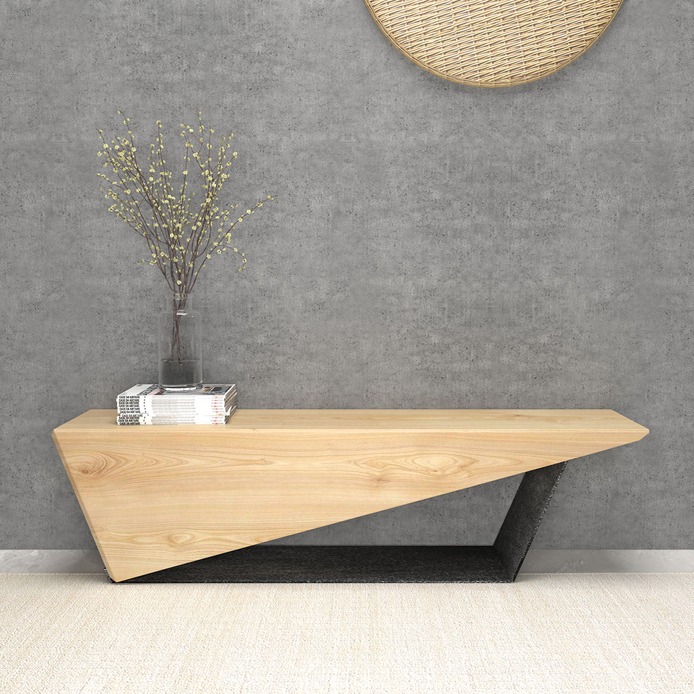 59" Rustic Wooden Bench 3-Person Seat Bench for Entryway with Metal ...