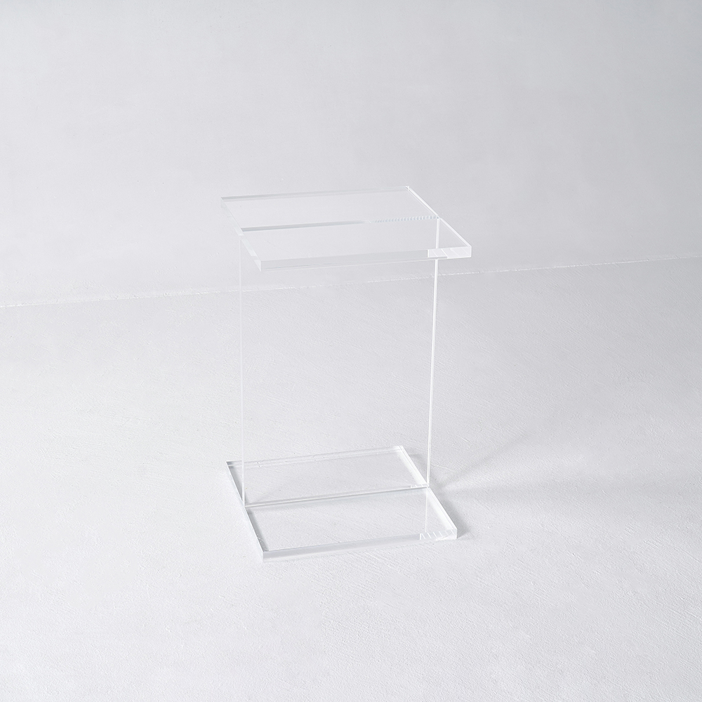 Square Clear Acrylic End Table Modern Side Table - Living Room ...