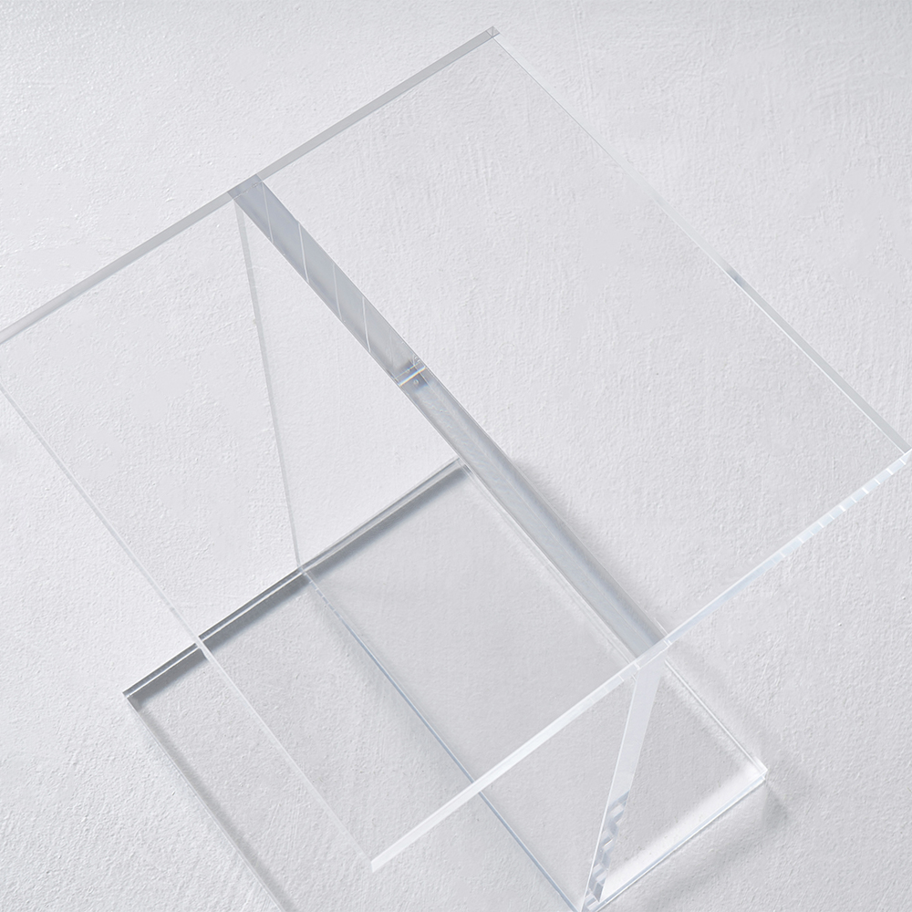 Square Clear Acrylic End Table Modern Side Table - Living Room ...