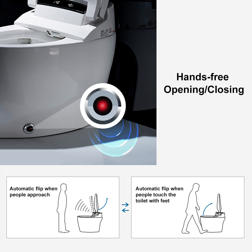 Modern Automatic Toilet One-Piece Elongated Smart Toilet & Bidet with ...