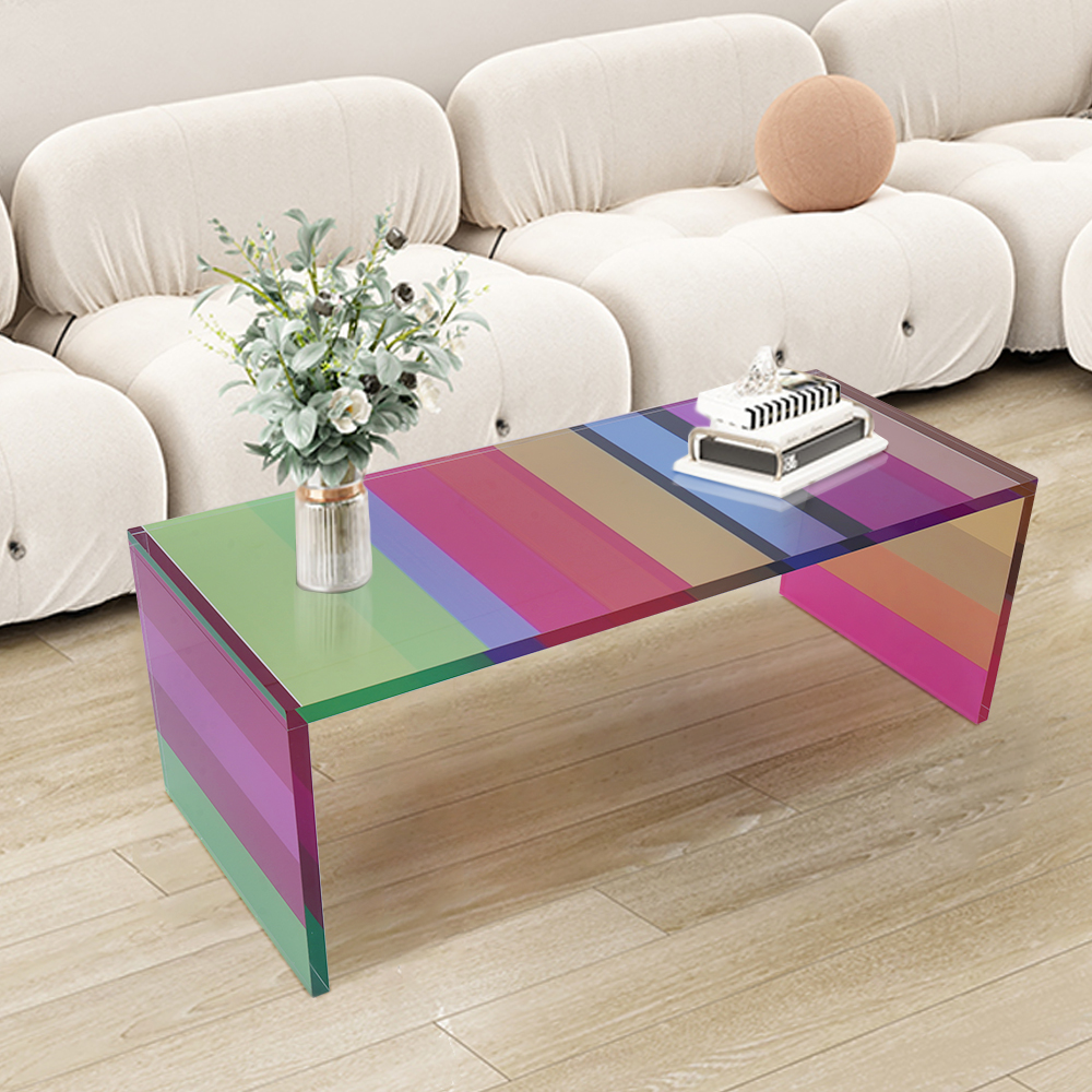Table basse rectangulaire moderne de 47,2 po en acrylique - Meubles de ...