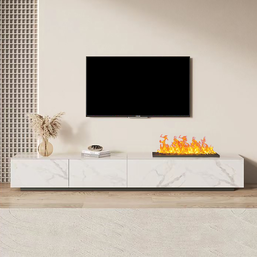 Electric Fireplace Humidifier TV Stand Faux Marble with Remote Control ...