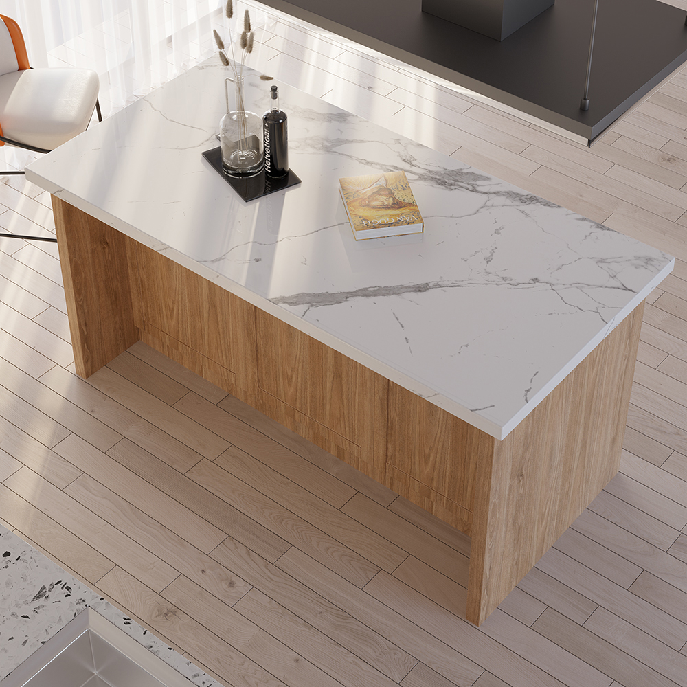 72" Large Natural Kitchen Island with Storage Modern Kitchen Cabinet ...