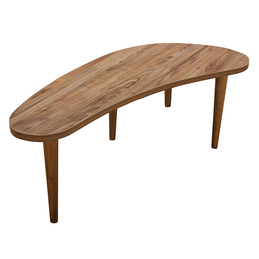 48" Modern Wood Abstract Coffee Table in Walnut with 3 legs - Living ...