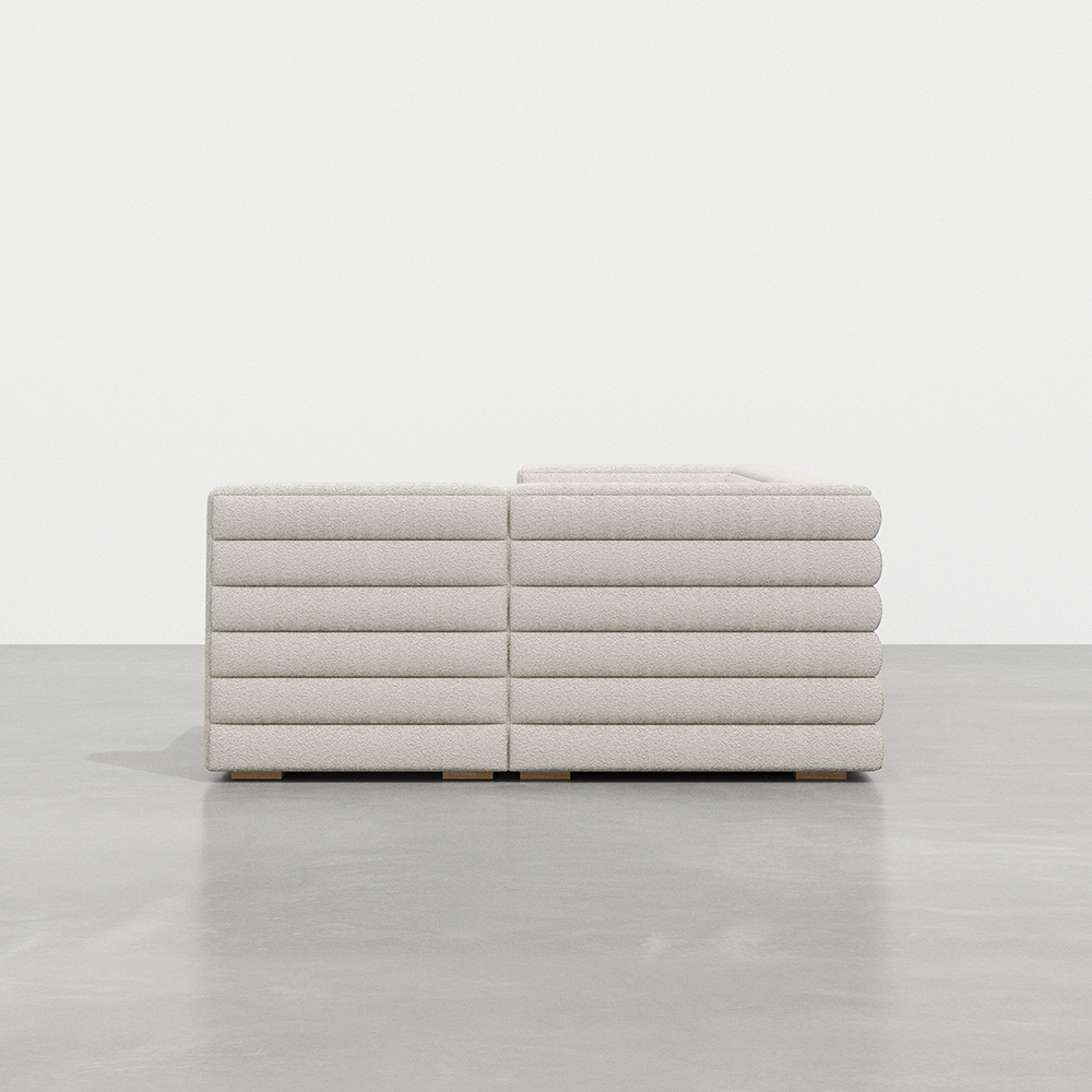 98" Modern L-Shaped White Boucle Modular Sectional Sofa Right Hand 4 ...