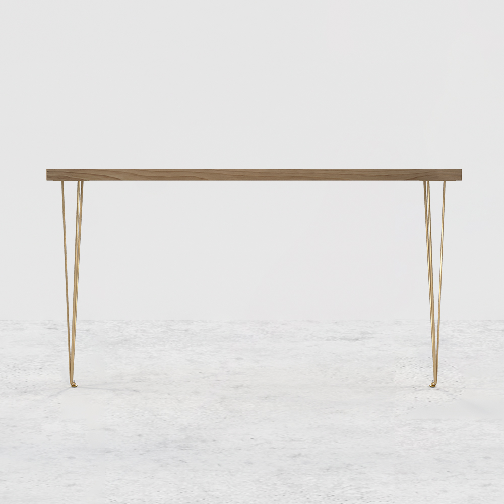 1500mm Rustic Walnut Narrow Rectangle Console Table with Wooden Top ...