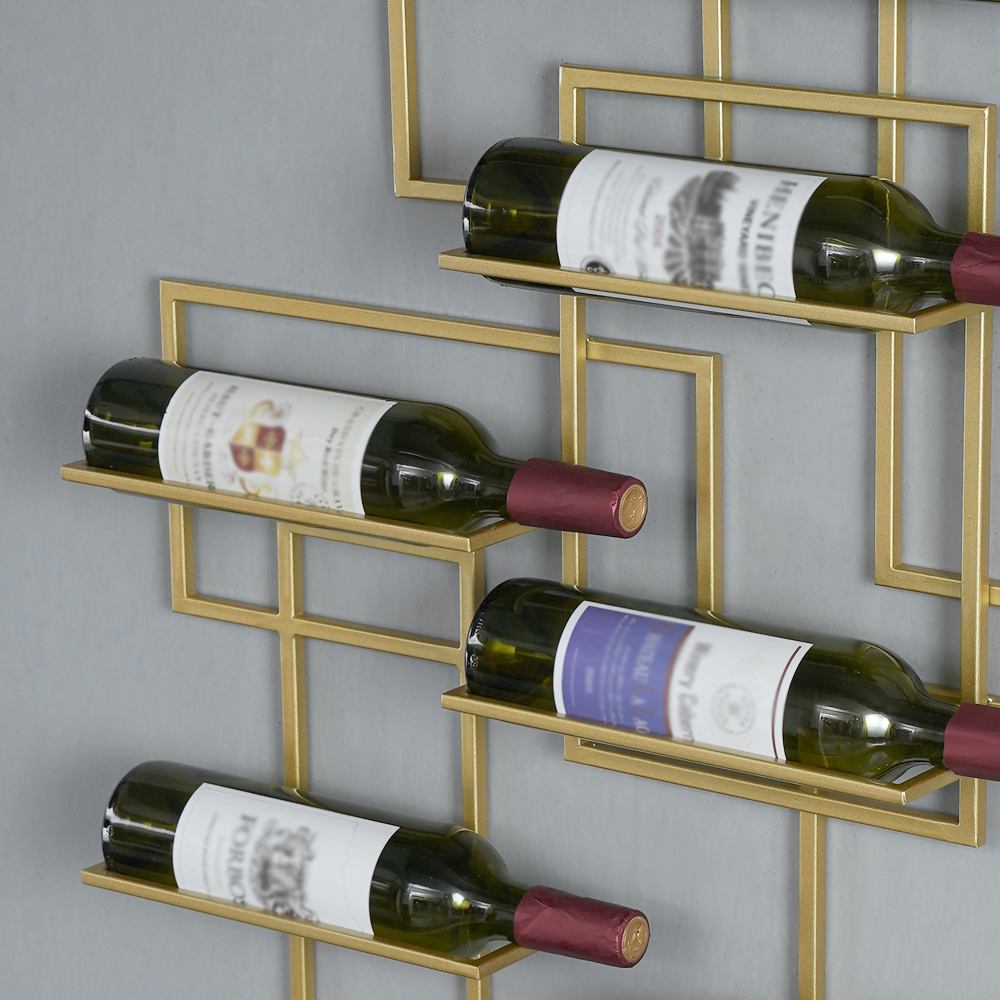 10-Bottle Modern Geometric Wall Mounted Wine Rack - Kitchen & Dining ...