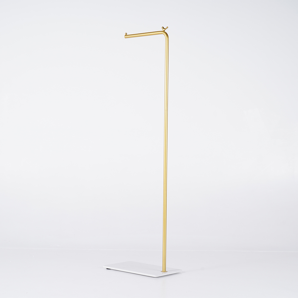 77" Modern L-Shaped Metal Cloth Rack with Marble Base - Closet ...