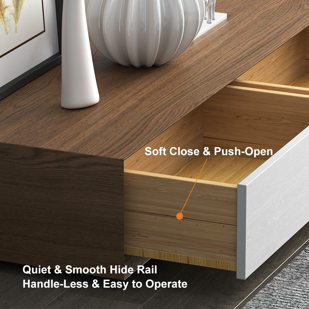 Morami Modern 1800mm White TV Stand Rectangle Media Stand TV Console ...