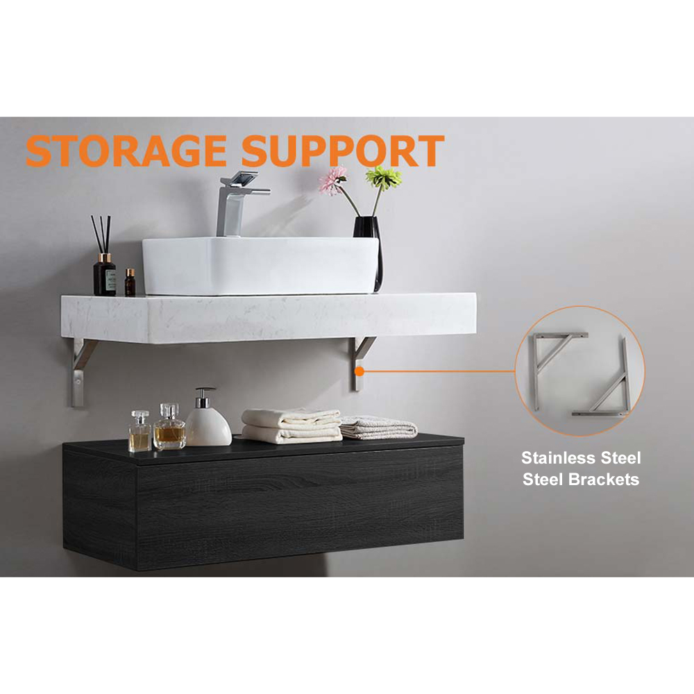 900mm Modern Floating Bathroom Vanity Set With Single Sink White and ...
