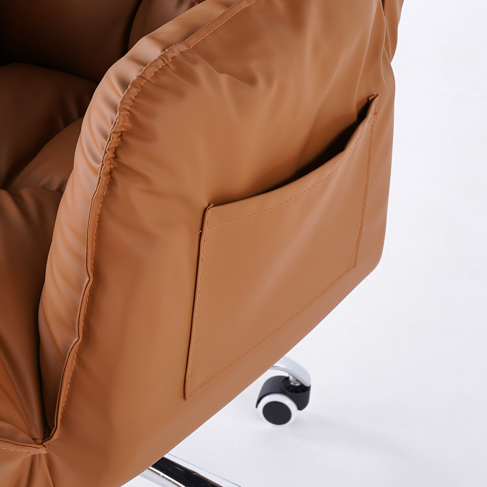 Modern PU Leather Task Chair Upholstered Swivel Office Chair Height ...