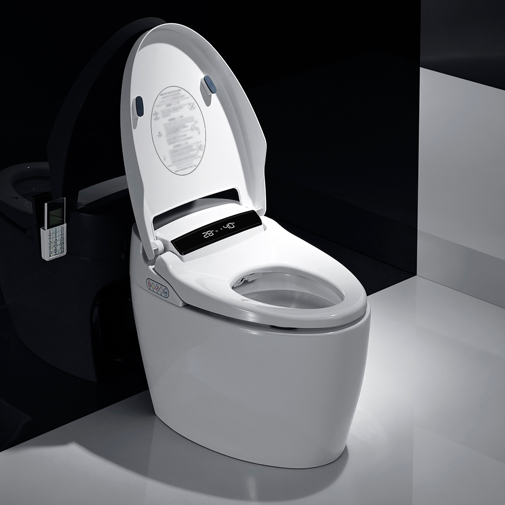 Modern Smart One Piece 1 28 Gpf Floor Mounted Elongated Toilet And