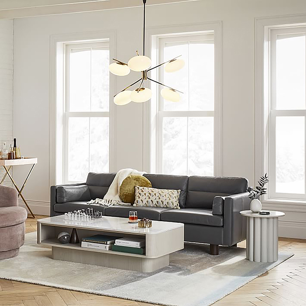 Modern White Fluted Side Table Round Wood End Table with Unique Design ...