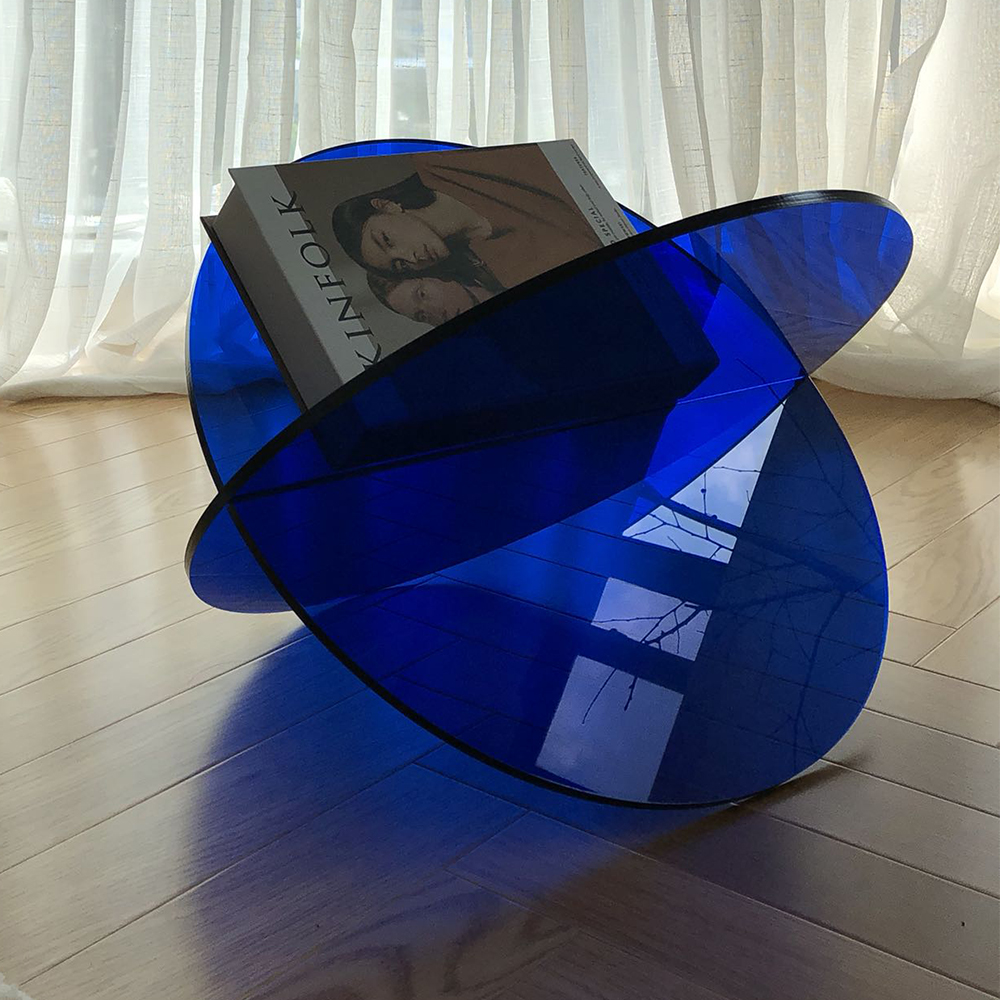 Modern Acrylic Standing Magazine Rack in Blue - Storage Furniture ...