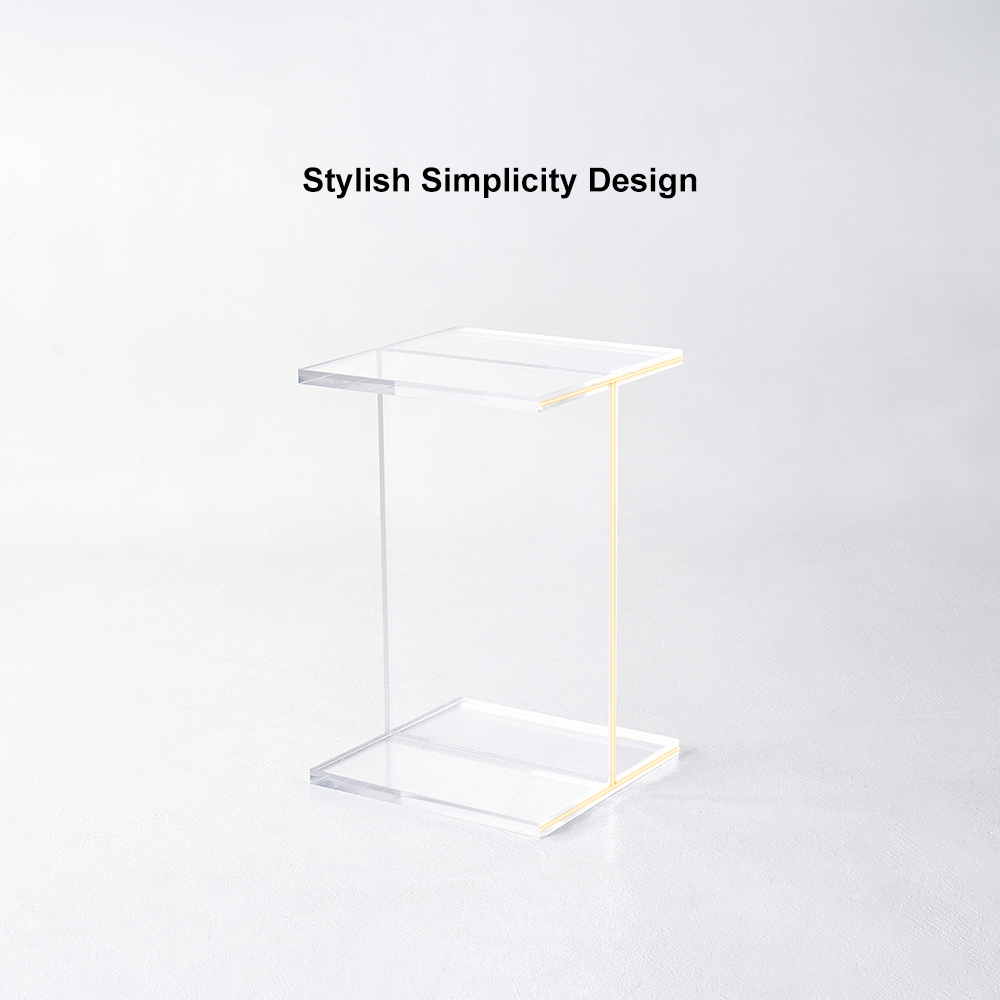 Square Clear Acrylic End Table Modern Side Table - Living Room ...