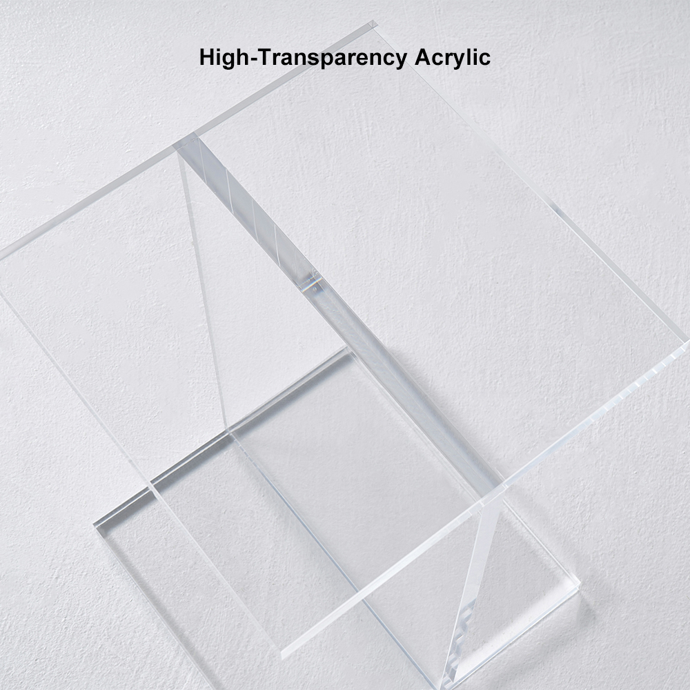 Square Clear Acrylic End Table Modern Side Table - Living Room ...