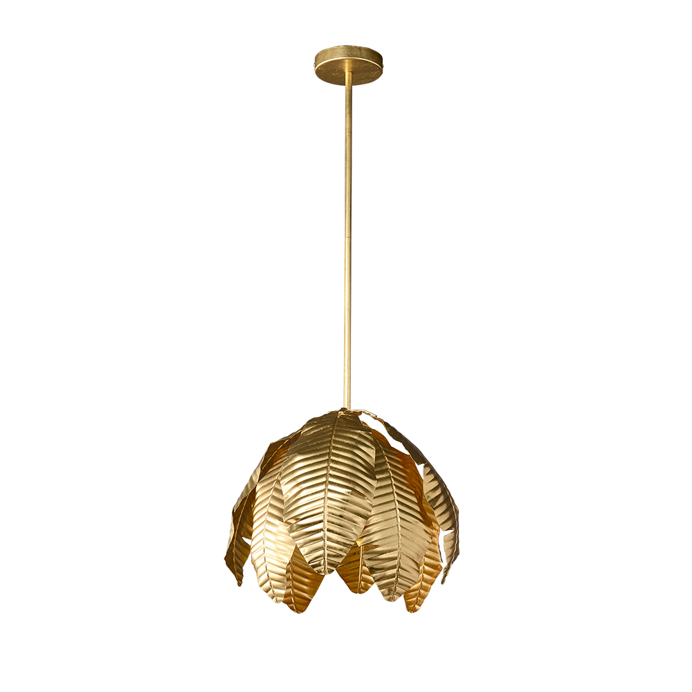 Glam Gold Leaf Chandelier Metal Leaves Pendant Light Lamp Fixture ...