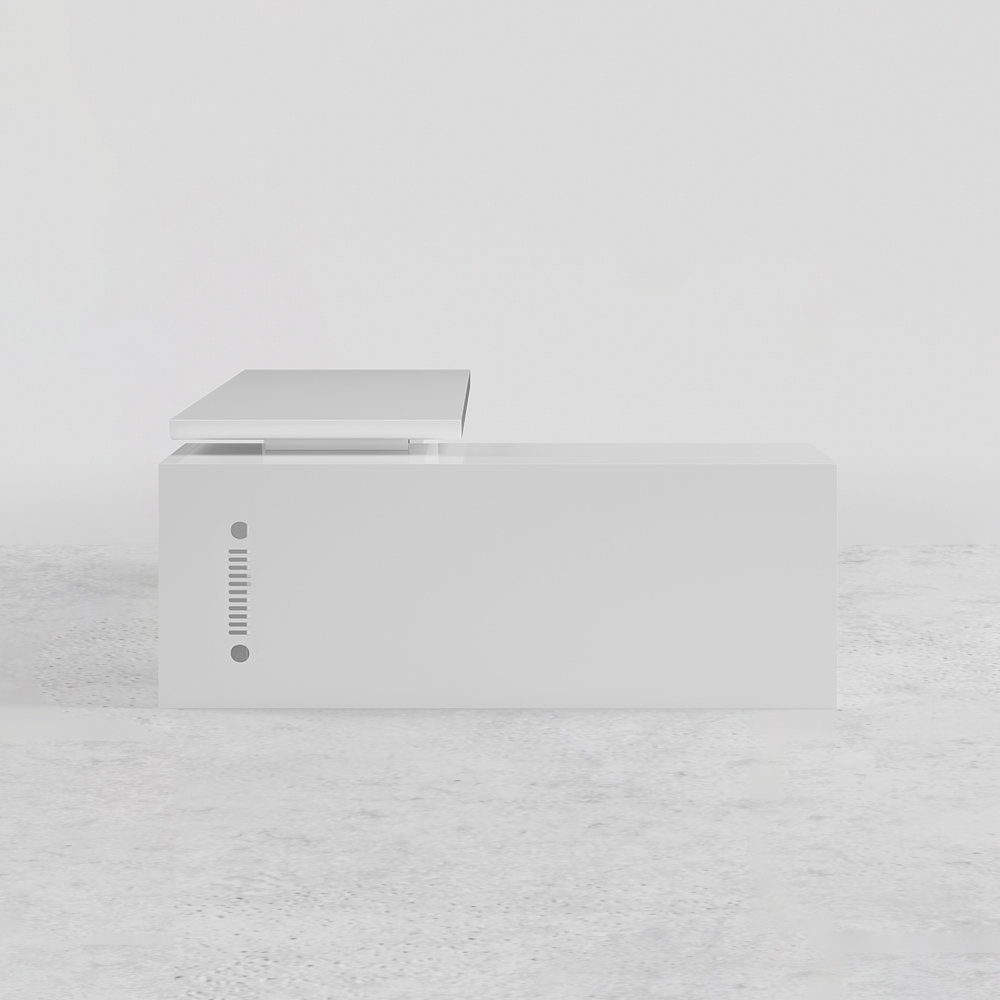 1800mm Modern White Writing Desk with Drawers & Cabinet L-Shap Computer ...