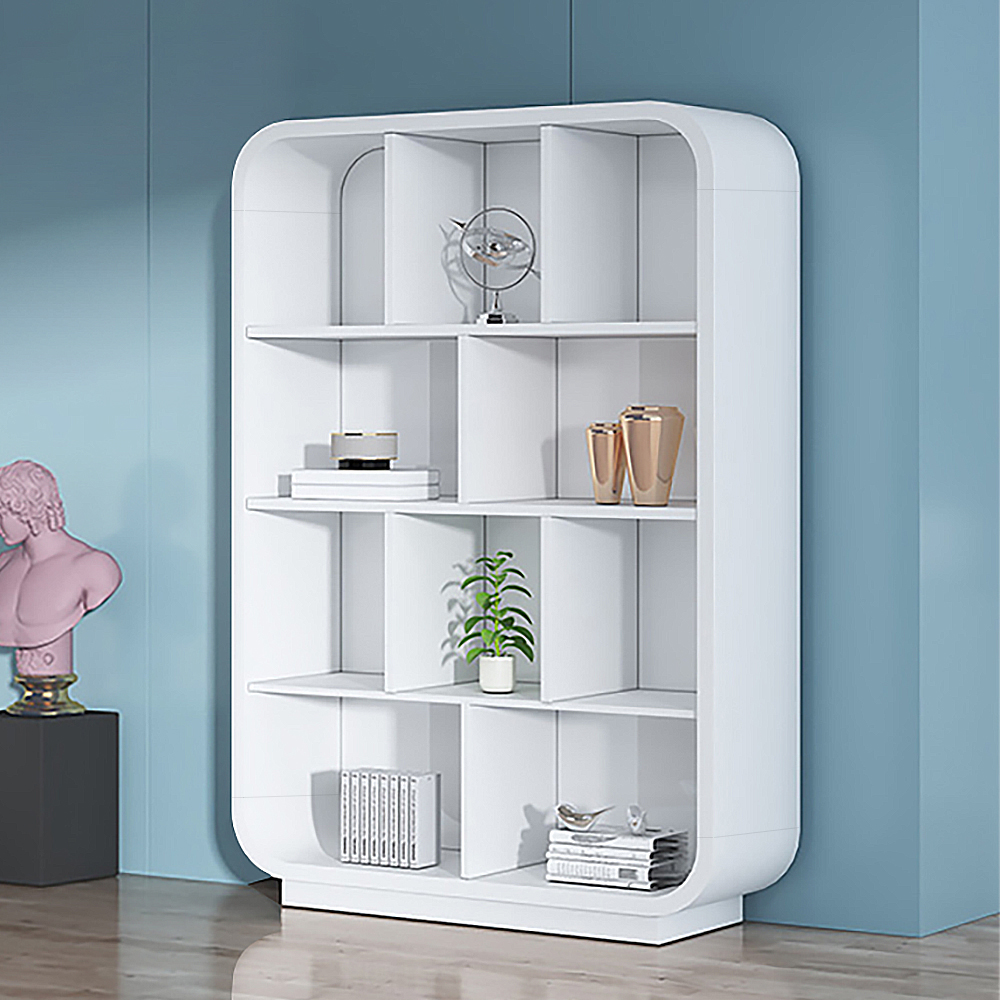 78.7" Modern White Bookshelf 4-Tier Standard Bookcase with Rich Storage ...