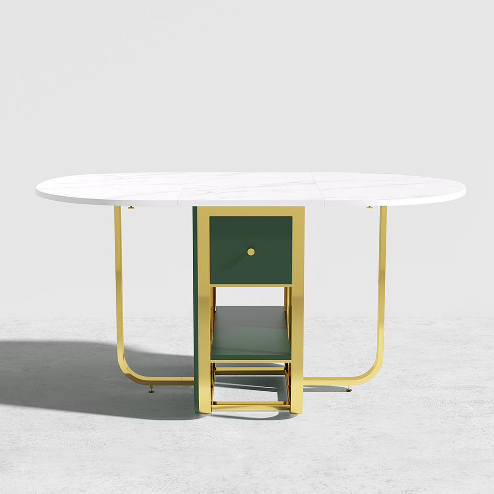 Modern Extendable Rectangle Dining Table with Wood Drop Leaf Folding ...