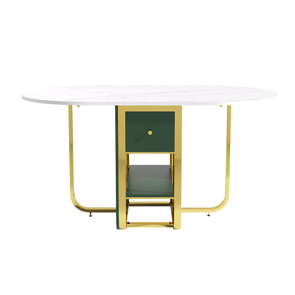 Modern Extendable Rectangle Dining Table with Wood Drop Leaf Folding ...