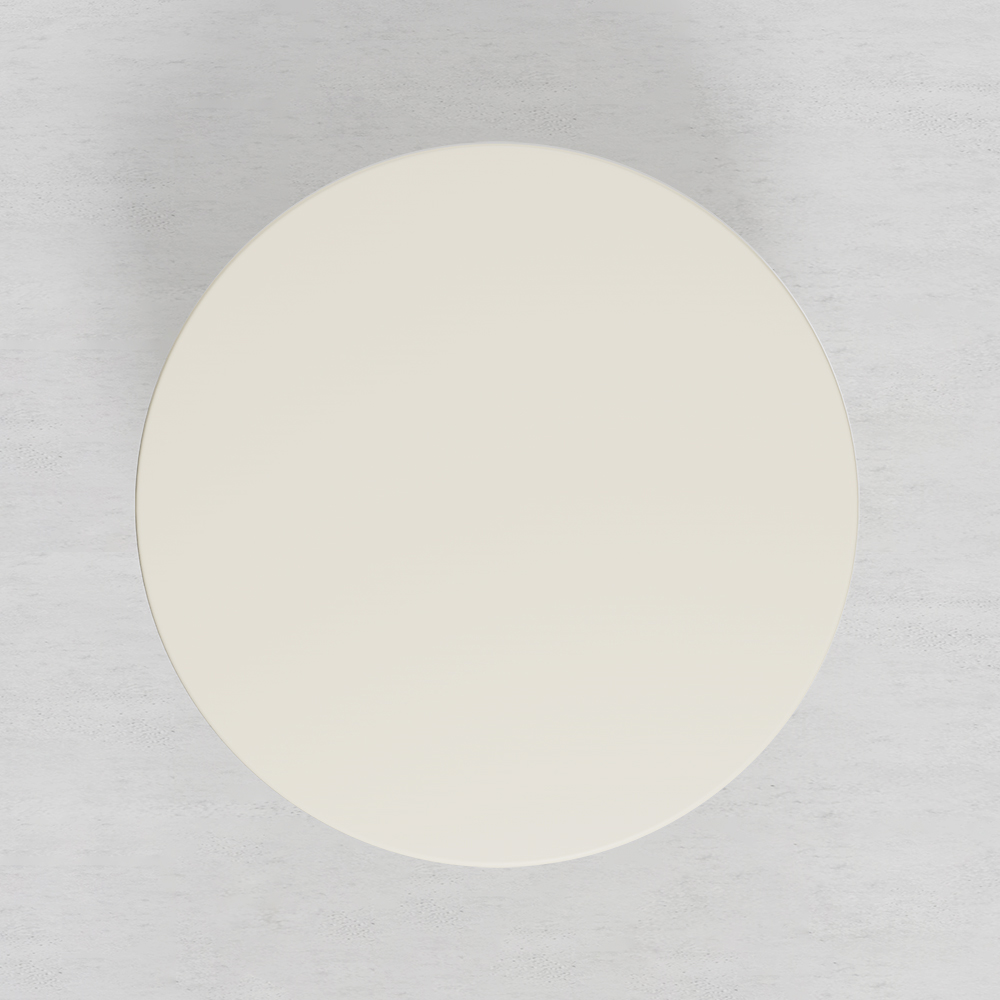 Japandi White Fluted Coffee Table With Round Wood Tabletop - Living ...