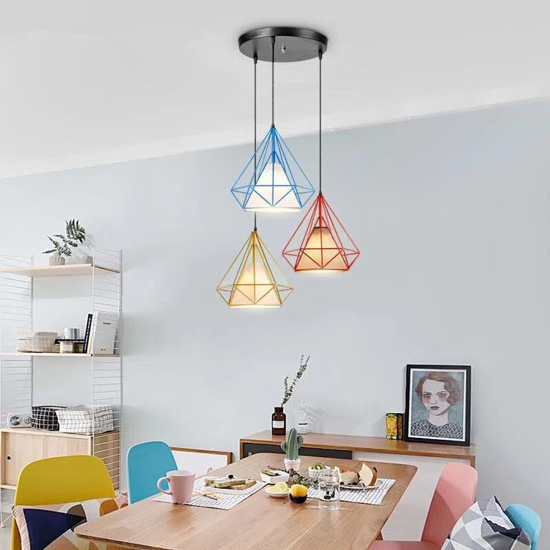 Retro Industrial Pendant Light Metal Cage Lighting Fixtures Iron Loft ...