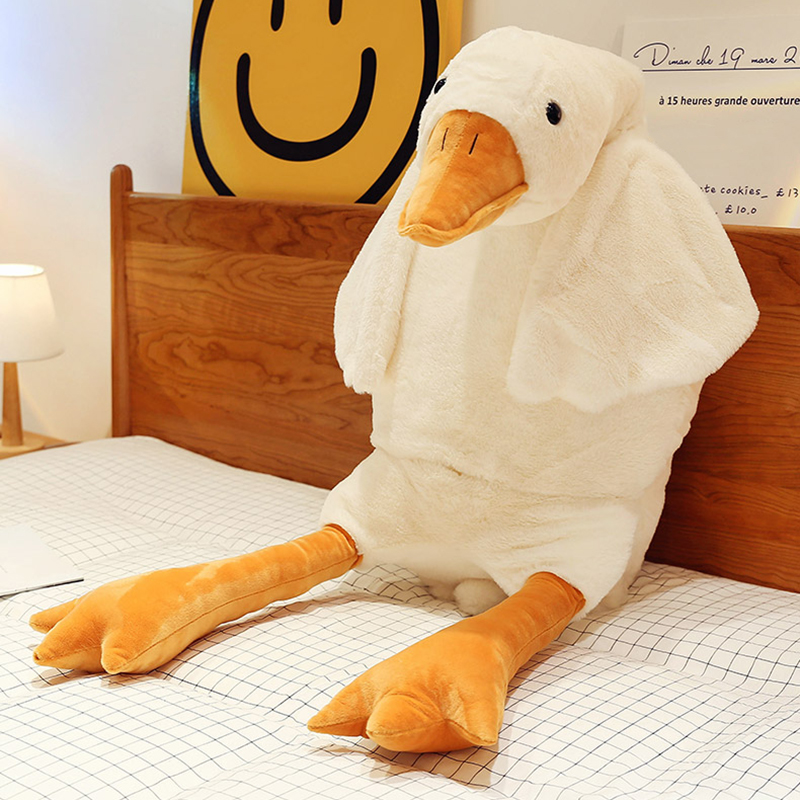75" x 12" Large White Soft Cotton Plush Duck Goose Full Body Pillow Bed ...