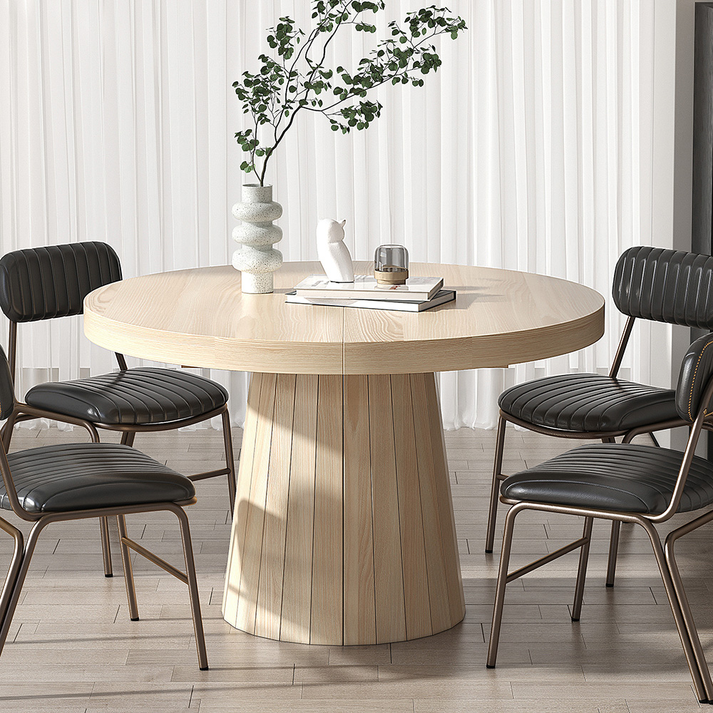 Oakard Japandi 1000mm-1400mm Extendable Dining Table 6-Seater Natural ...