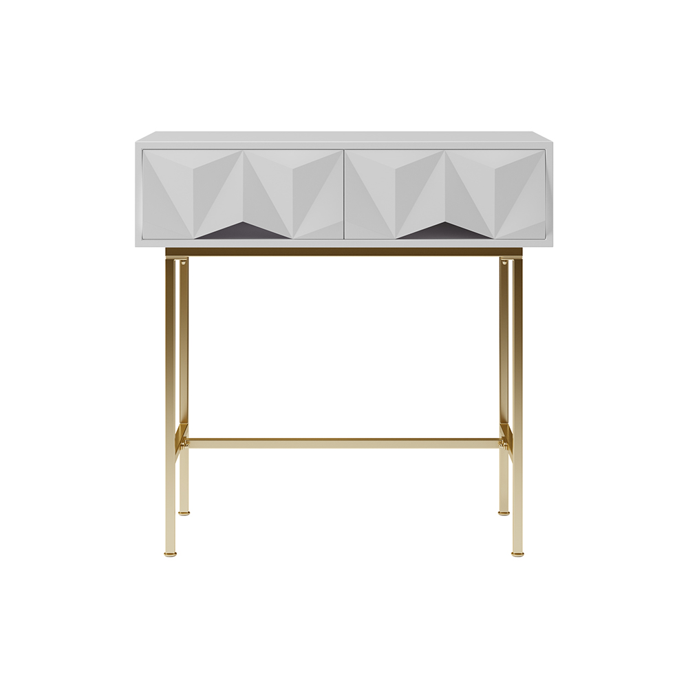 Modern Console Table with Drawers Solid Wood & Metal - Entryway ...